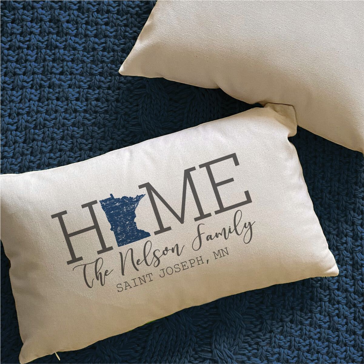 Custom Family Pillow, Minnesota Home State Pillow, Oblong Lumbar ...