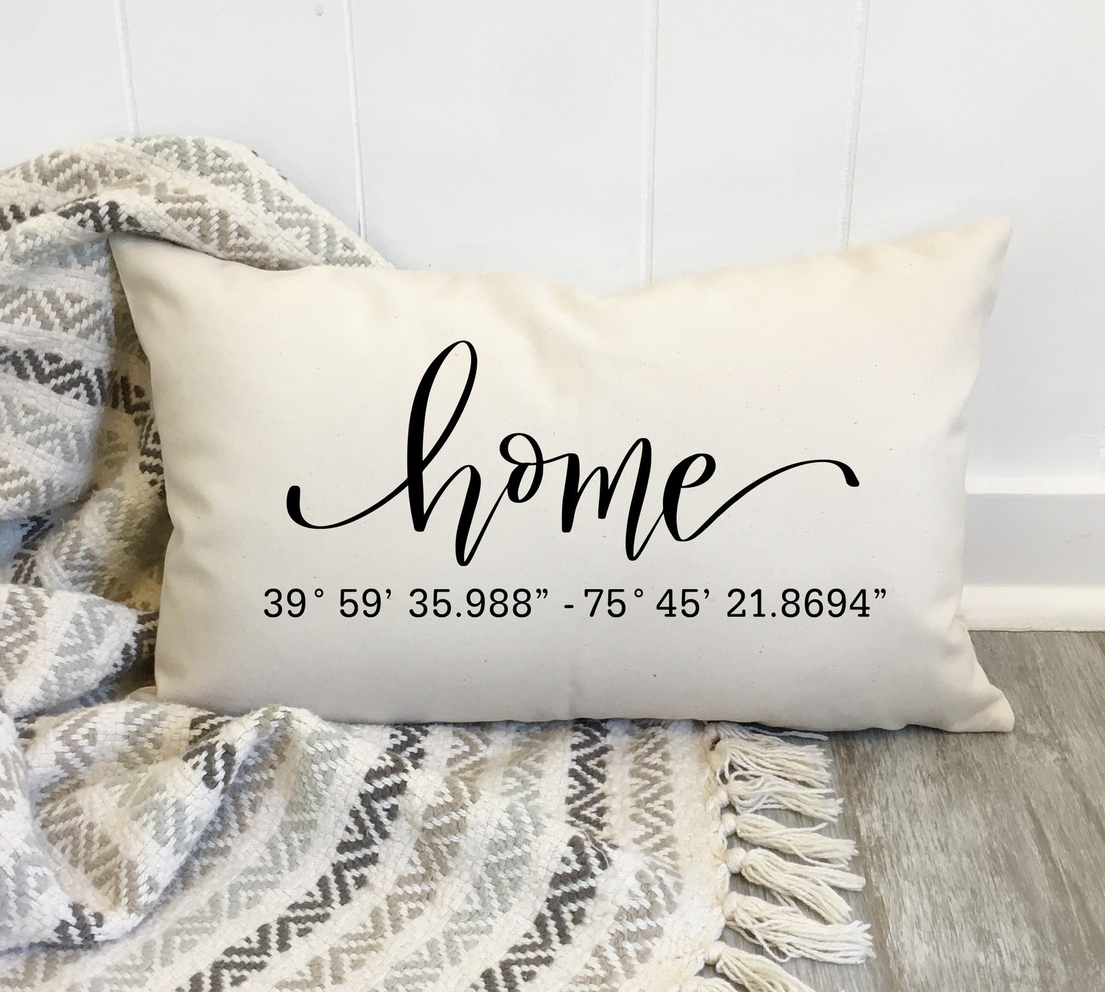 Coordinates Pillow, Latitude Longitude Customized Home Pillow ...