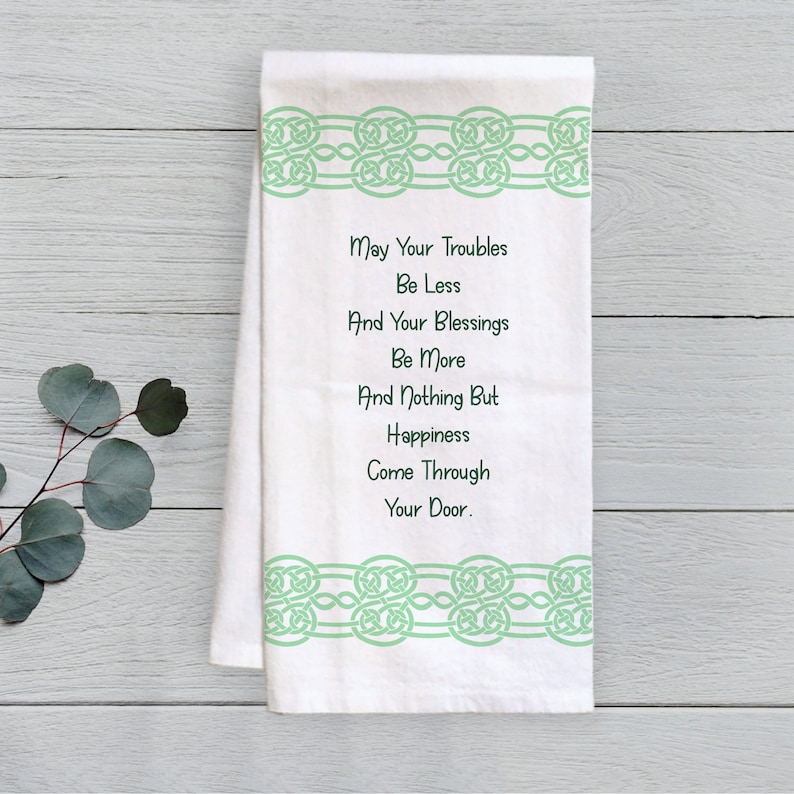 Irish Blessing Tea Towel Hostess Gift, Saint Patrick's Day Kitchen ...