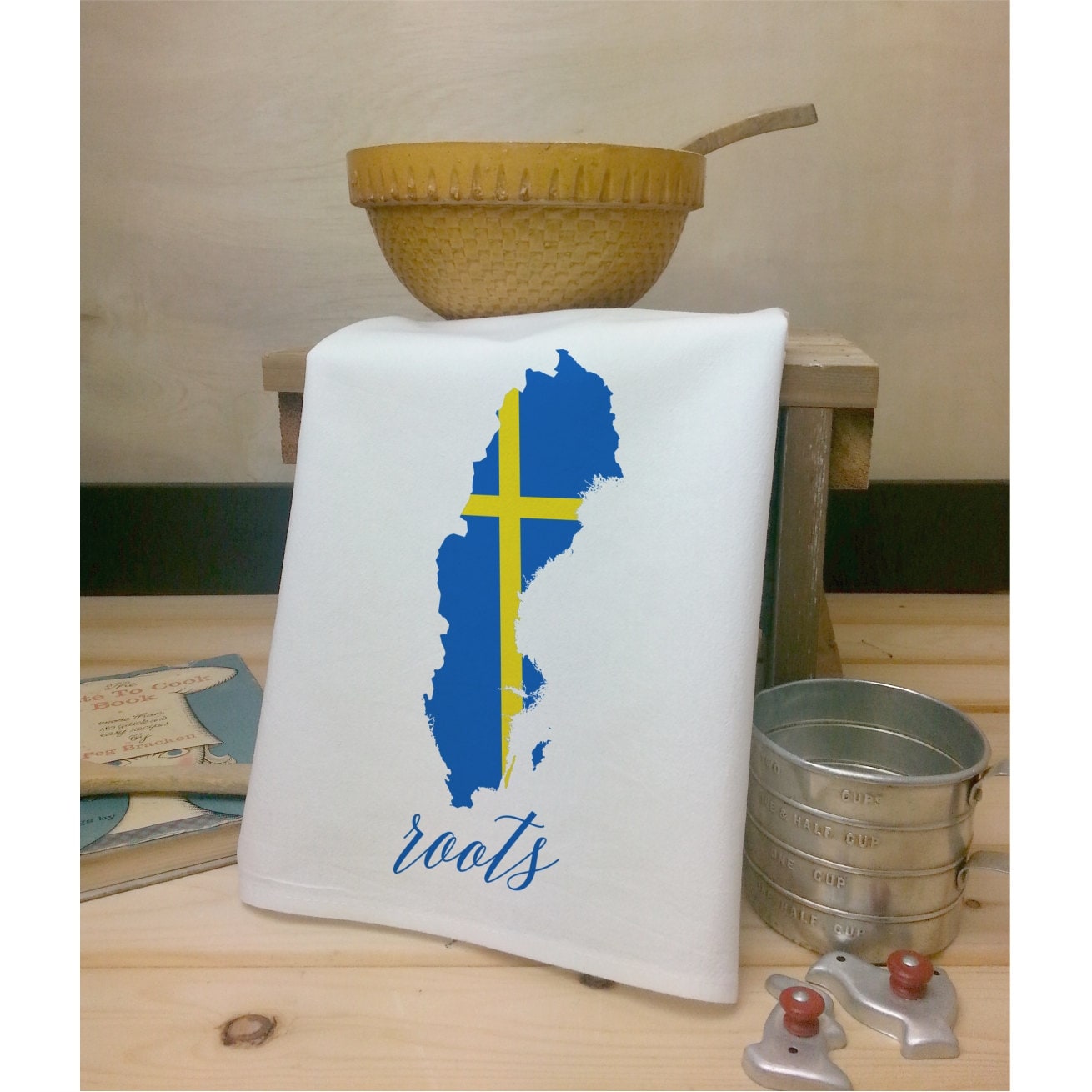 Swedish Roots Tea Towel Sweden Flour Sack Towel Map of | Etsy