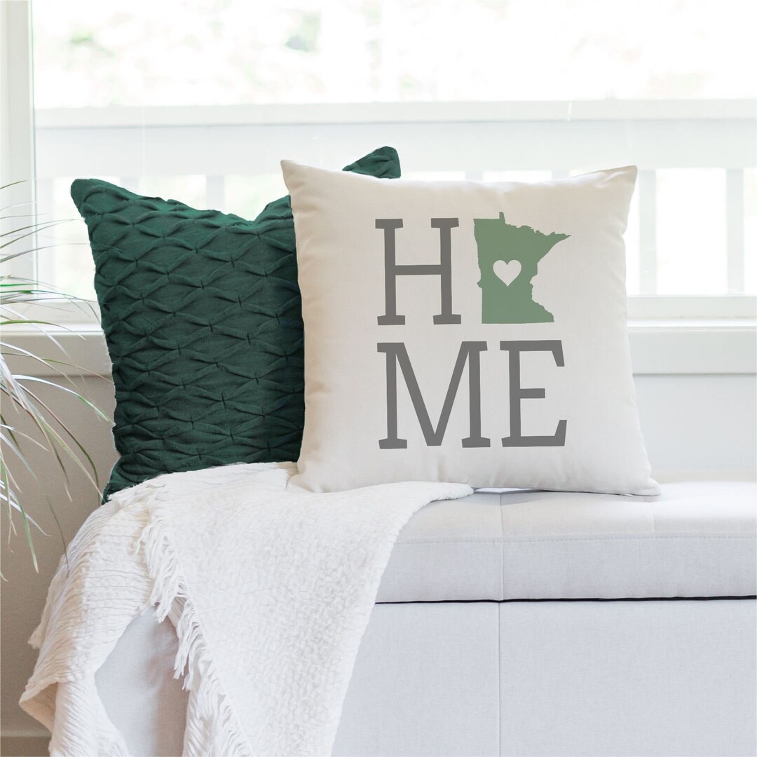 Custom Home State Cotton Pillow Cover With Optional Insert / Minnesota ...