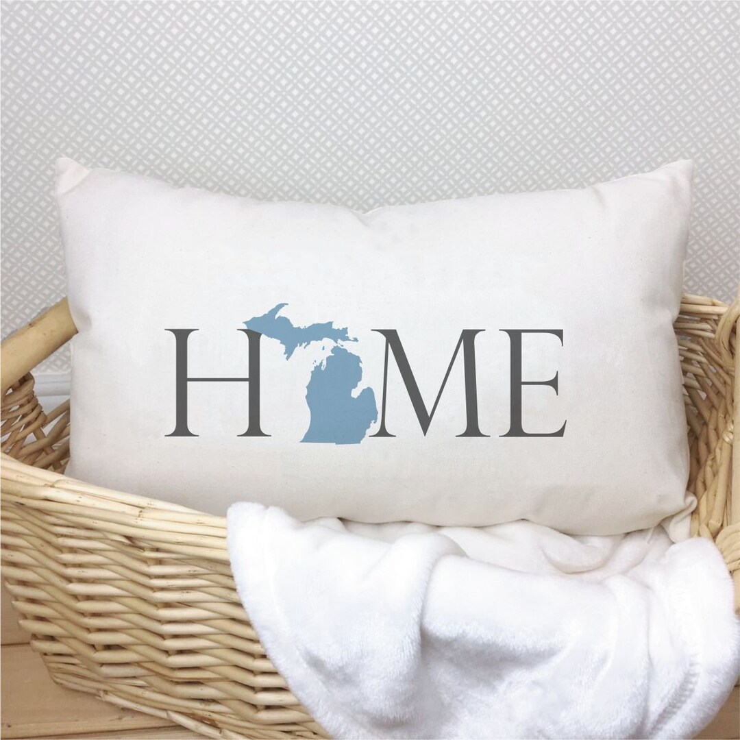 Michigan Home State Lumbar Pillow Cover With Optional Pillow Insert - Etsy