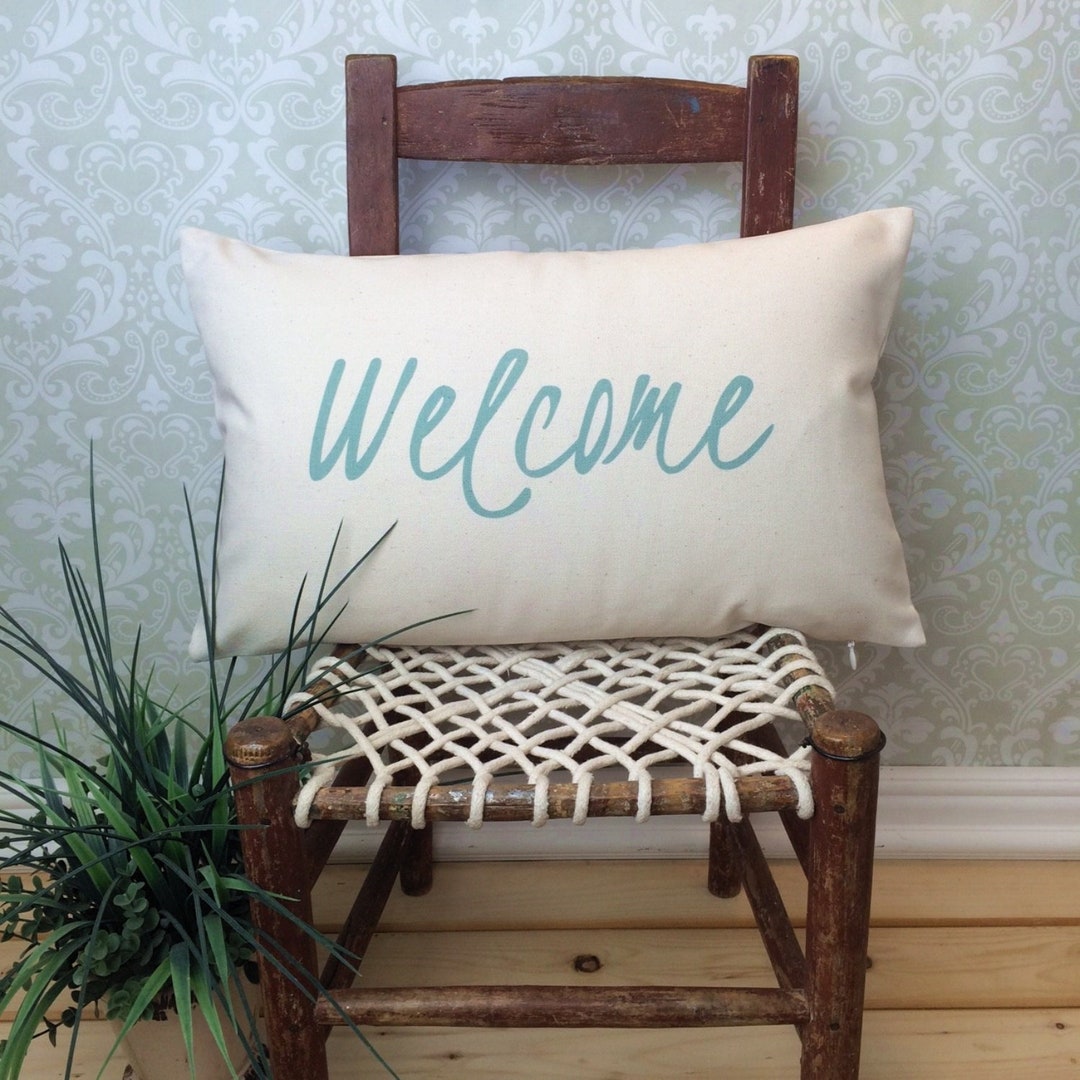 Welcome Pillow Text Pillow Word Pillow House Warming Gift - Etsy