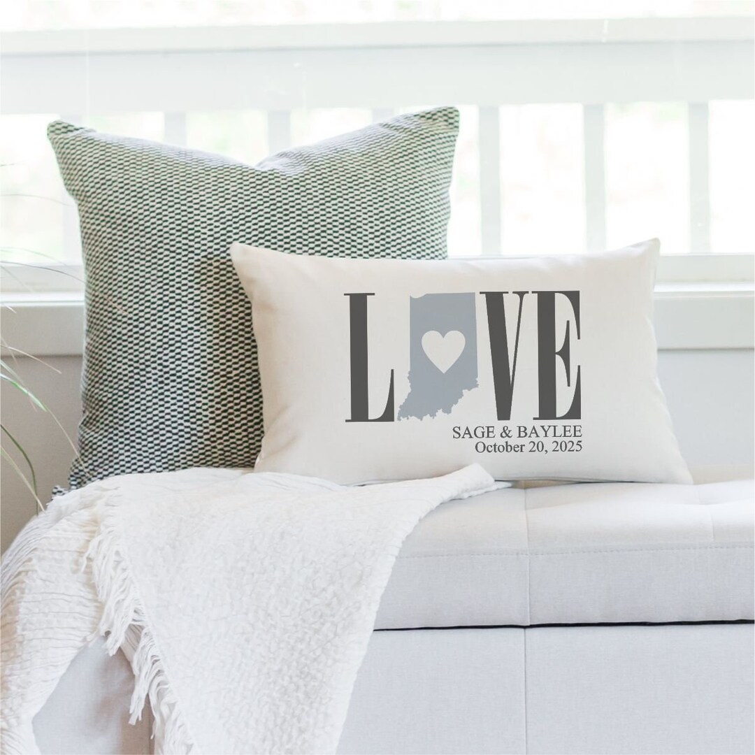 Indiana Pillow Personalized Gift for Couple, Personalized Gift for ...
