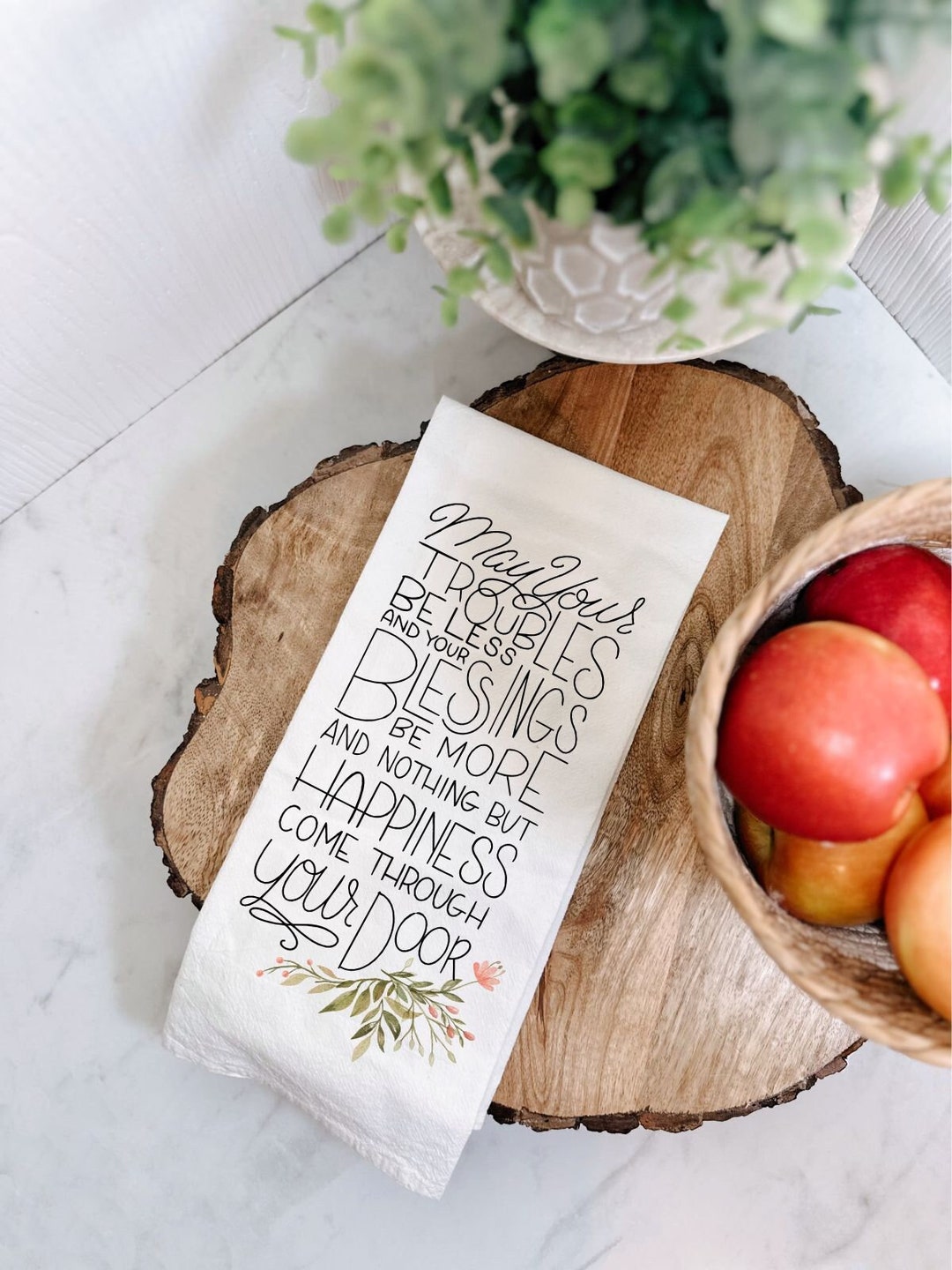 Irish Blessing Tea Towel Hostess Gift, Saint Patrick's Day Kitchen ...