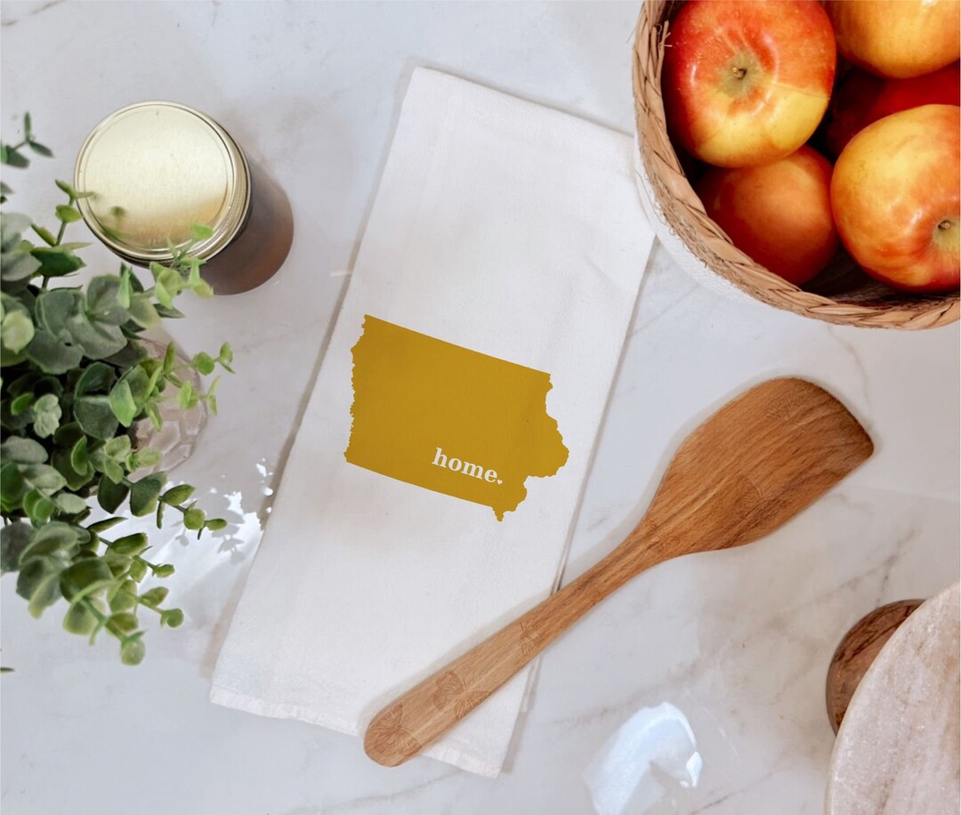 Iowa State Flour Sack Towel, Iowa State Tea Towel, Kitchen Decor, Flour ...