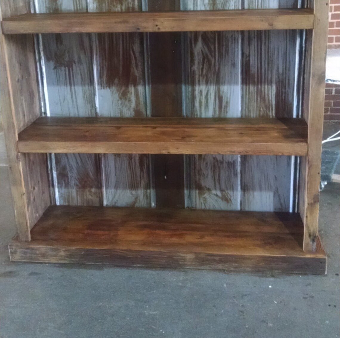Rustic Bookcase, Reclaimed Wood and Rusted Tin Bookcase, Bookcase - Etsy