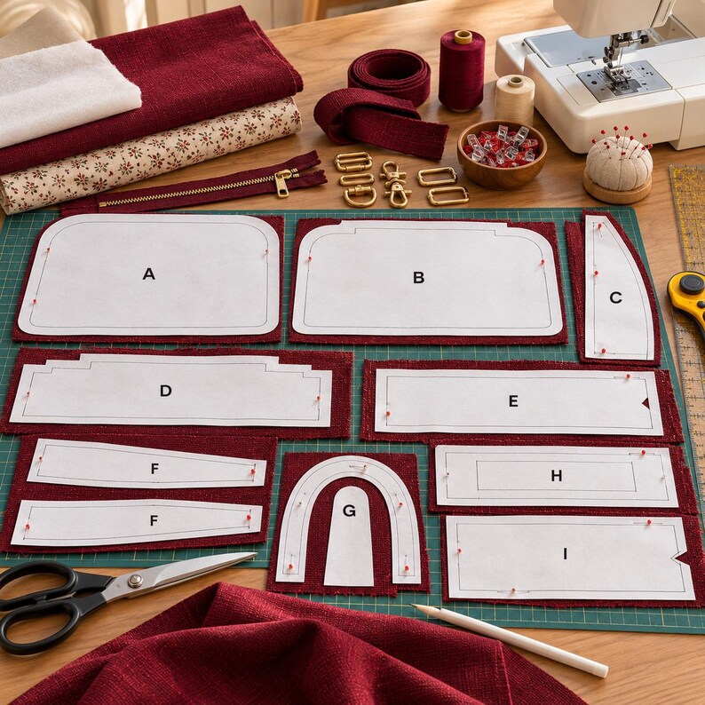 Winnie Tote Bag Sewing Pattern PDF, Lined Tote Bag Pattern, DIY Handbag ...