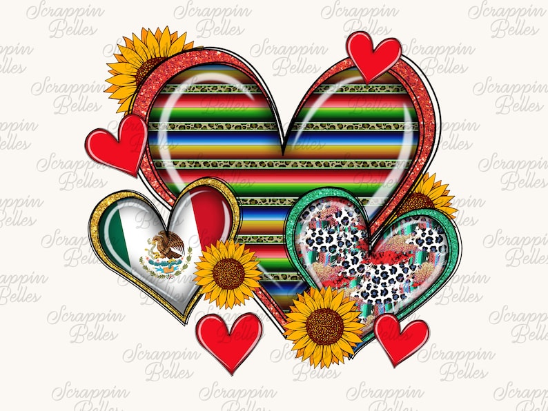 Sarape Mexicano Corazón PNG Sublimación Mexicana Sarape Png - Etsy México