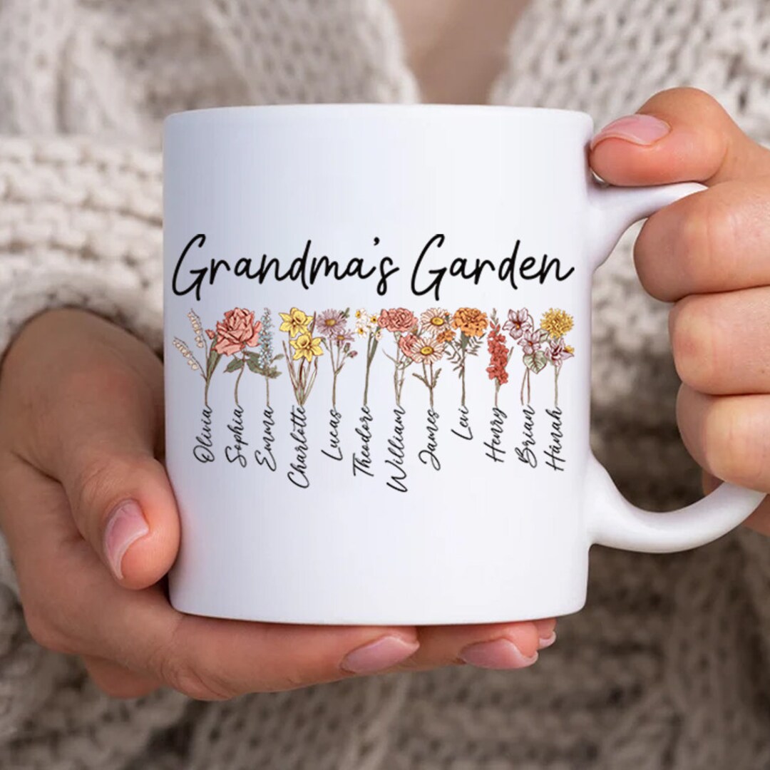 Custom Grandma's Garden Flower Vase, Custom Grandkid Name Flower Vase ...