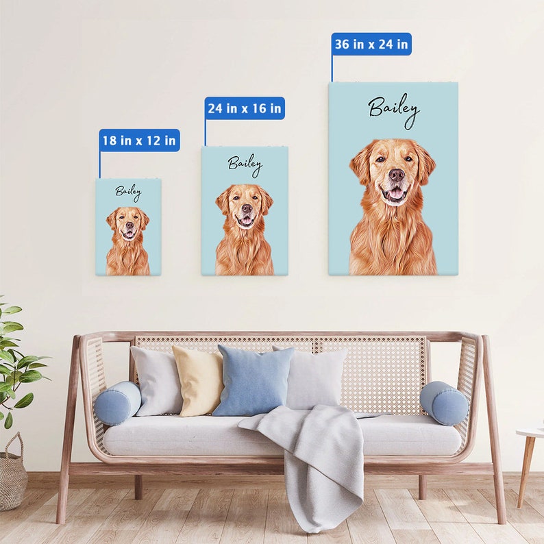 Custom Pet Portraits Using Pet Photo Personalized Digital Dog Portraits ...