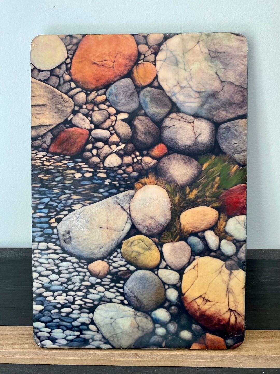 River Rocks Midjourney Art Encaustic Painting AI Art Small Art - Etsy