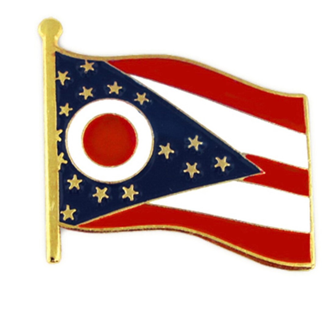 Ohio OH Flag State Pin Lapel Tie Necktie Tack LDS Missionary Statesman ...