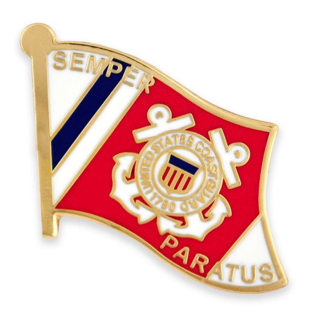 US Coast Guard USCG Flag Emblem Pin Lapel Tie Necktie Tack Statesman ...