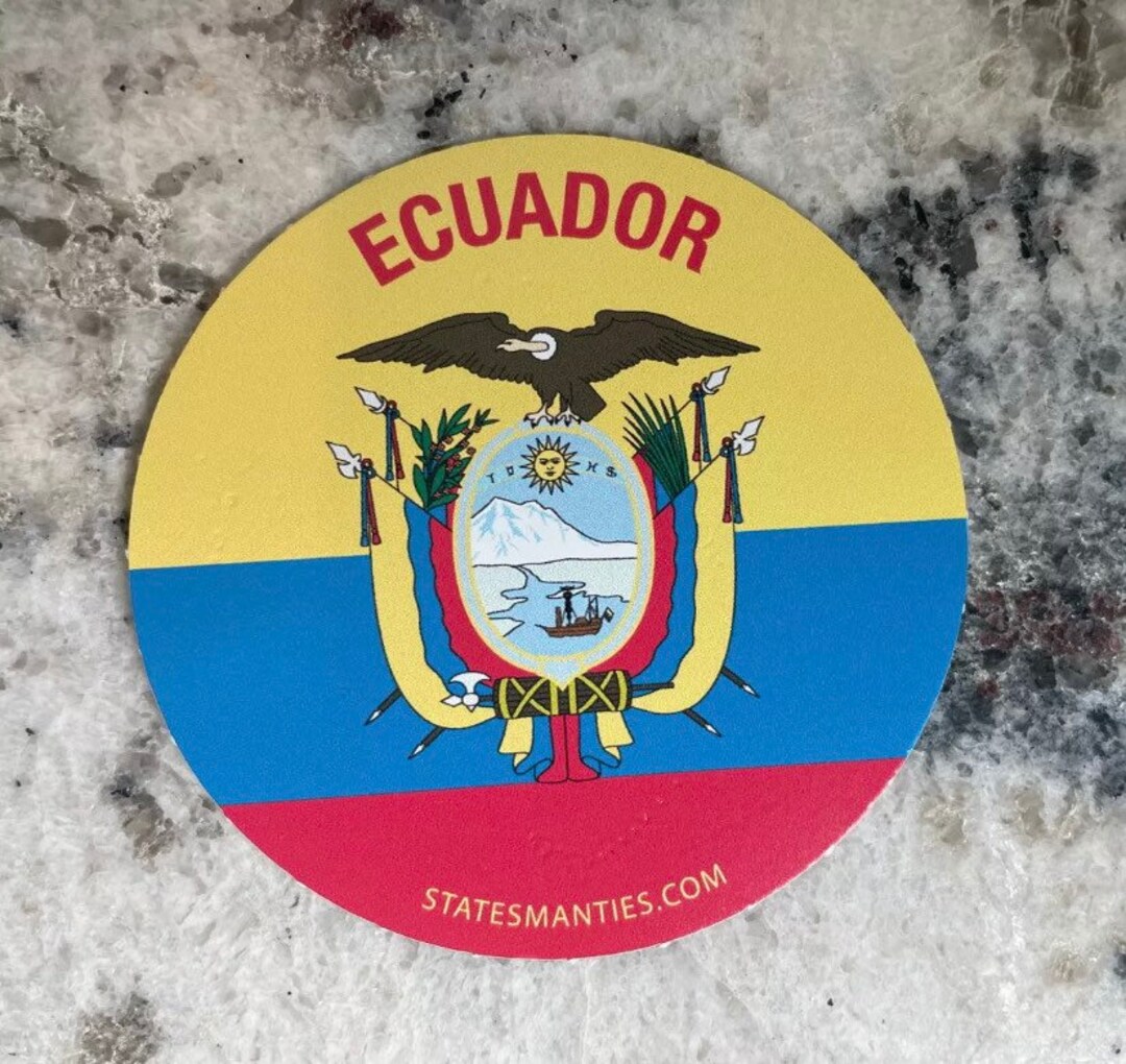 Ecuador Vinyl Sticker Decal - 3” - 6 Mil - Water Bottle Laptop Car ...