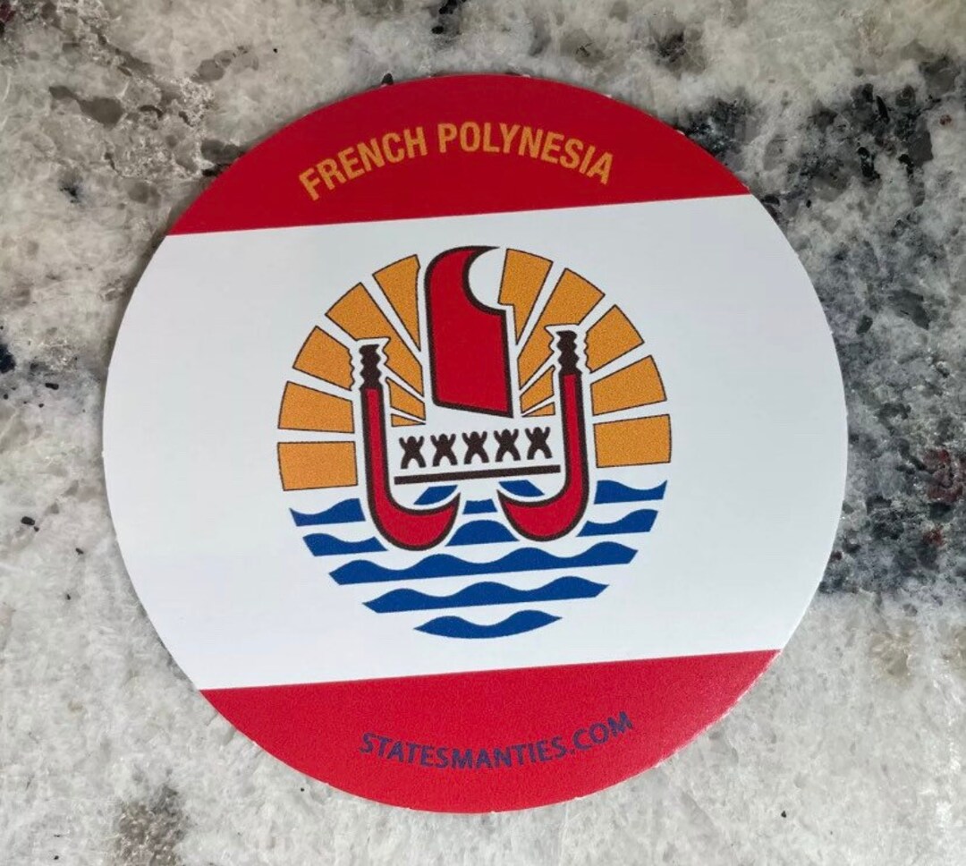 French Polynesia Tahiti Vinyl Sticker Decal - 3” - 6 Mil - Water Bottle ...