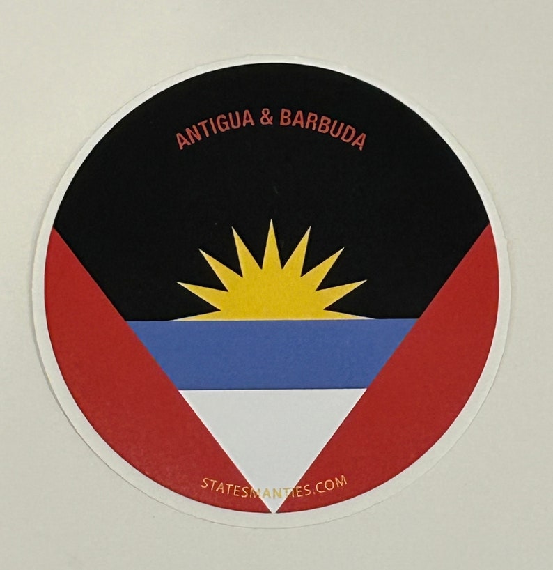 Antigua & Barbuda Vinyl Sticker Decal- 3” - 6 Mil - Water Bottle Laptop ...
