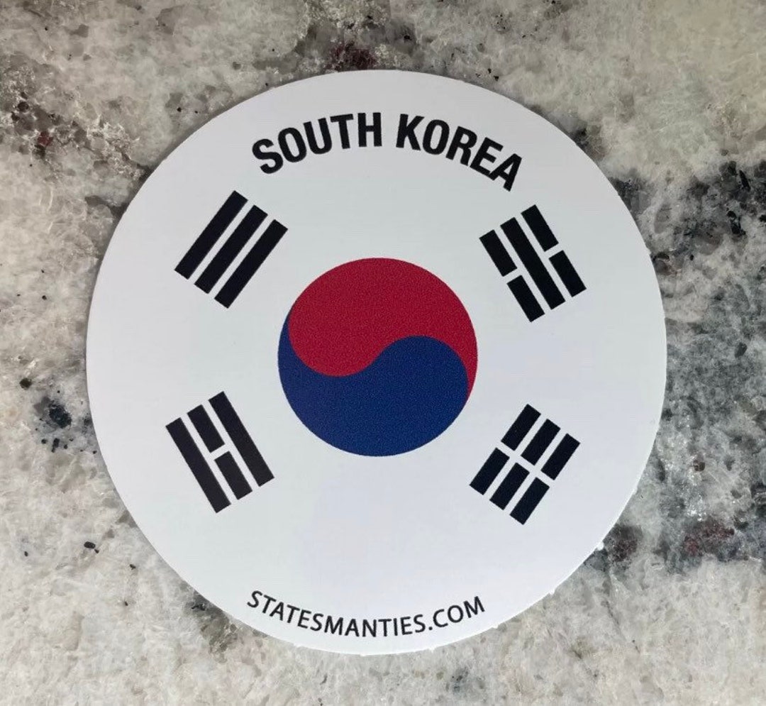 South Korea - Vinyl Sticker Decal - 3” - 6 Mil - Water Bottle Laptop ...
