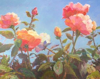 Rose painting | Etsy