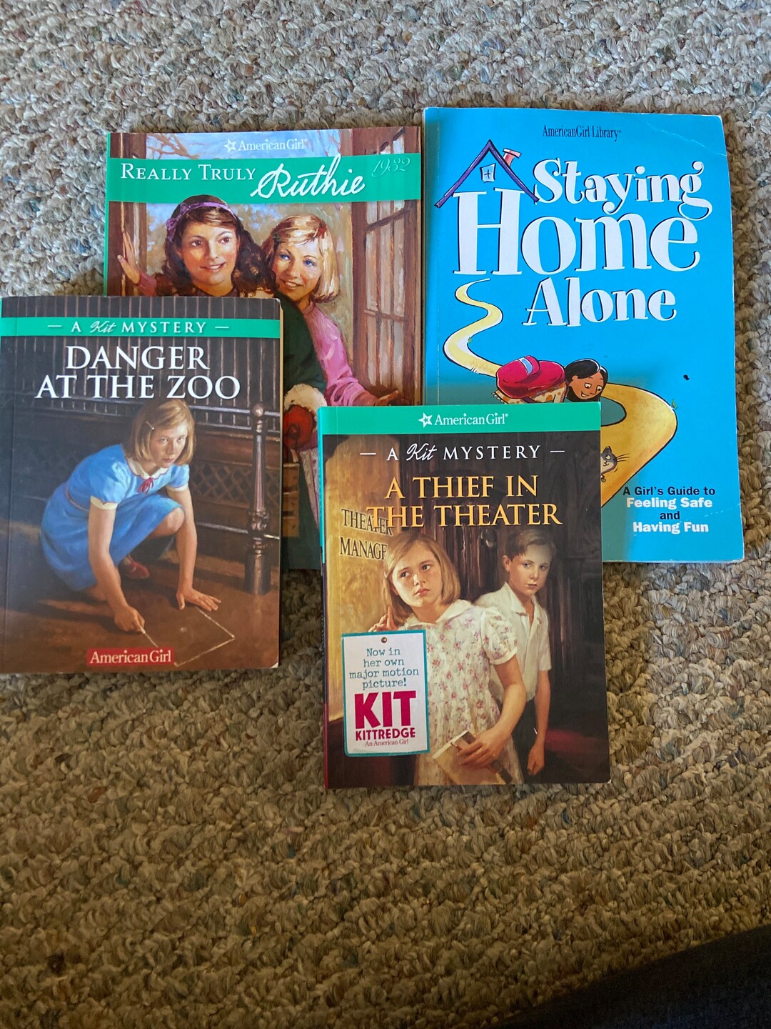 4 American Girl Doll Books, 2 Kit Mysteries, One Ruthie, One Home Alone ...
