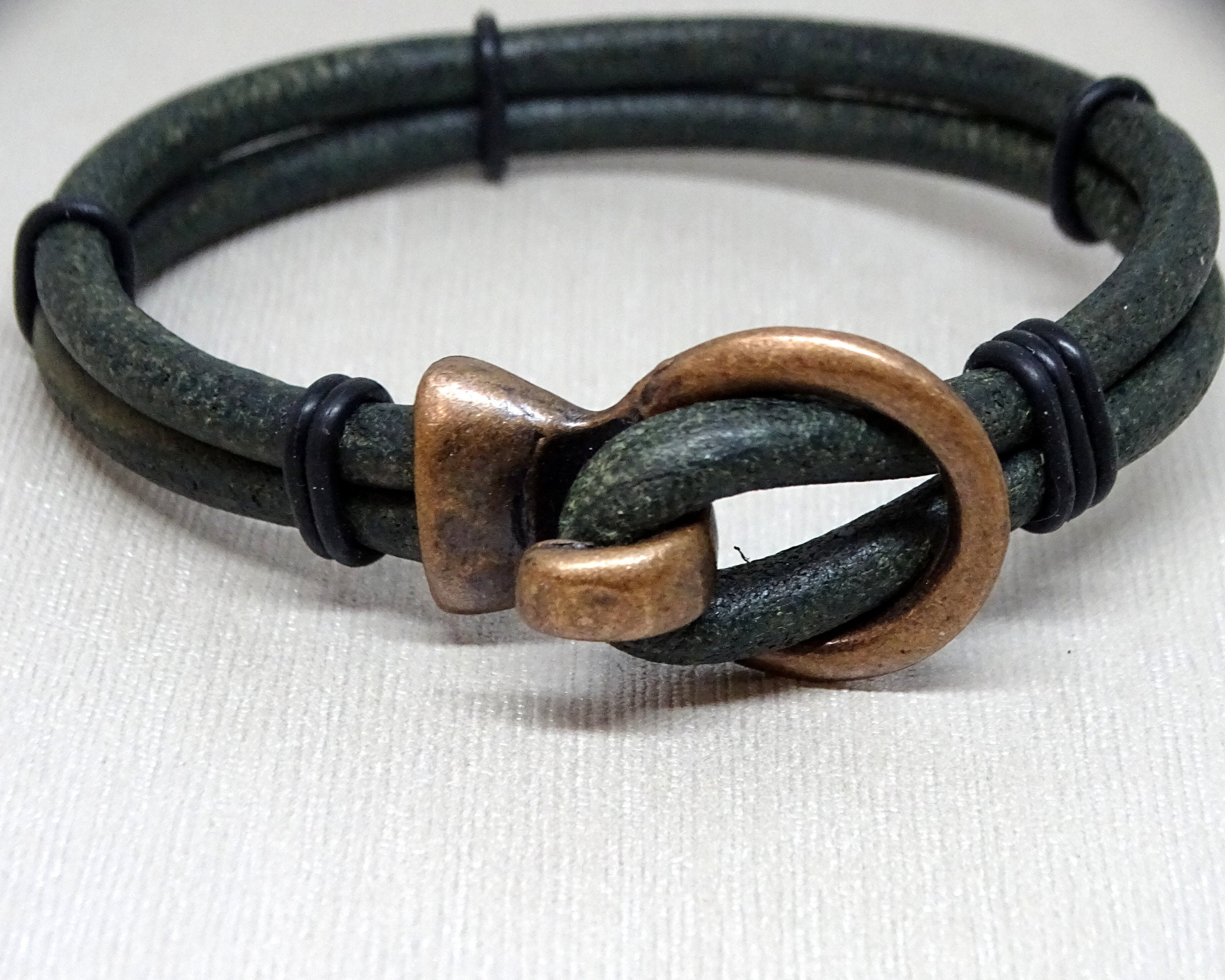 Rustic Men's Leather Bracelet Men Rugged rustic bracelet | Etsy