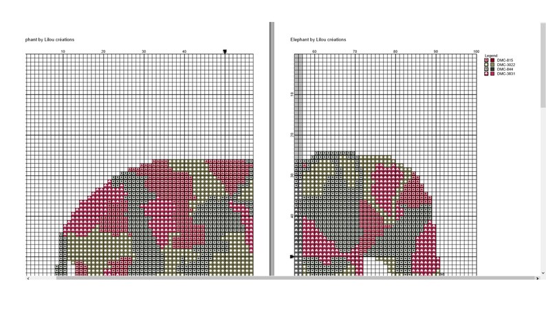 Elephant Cross Stitch Pattern, Modern Cross Stitch Pattern, Animal ...