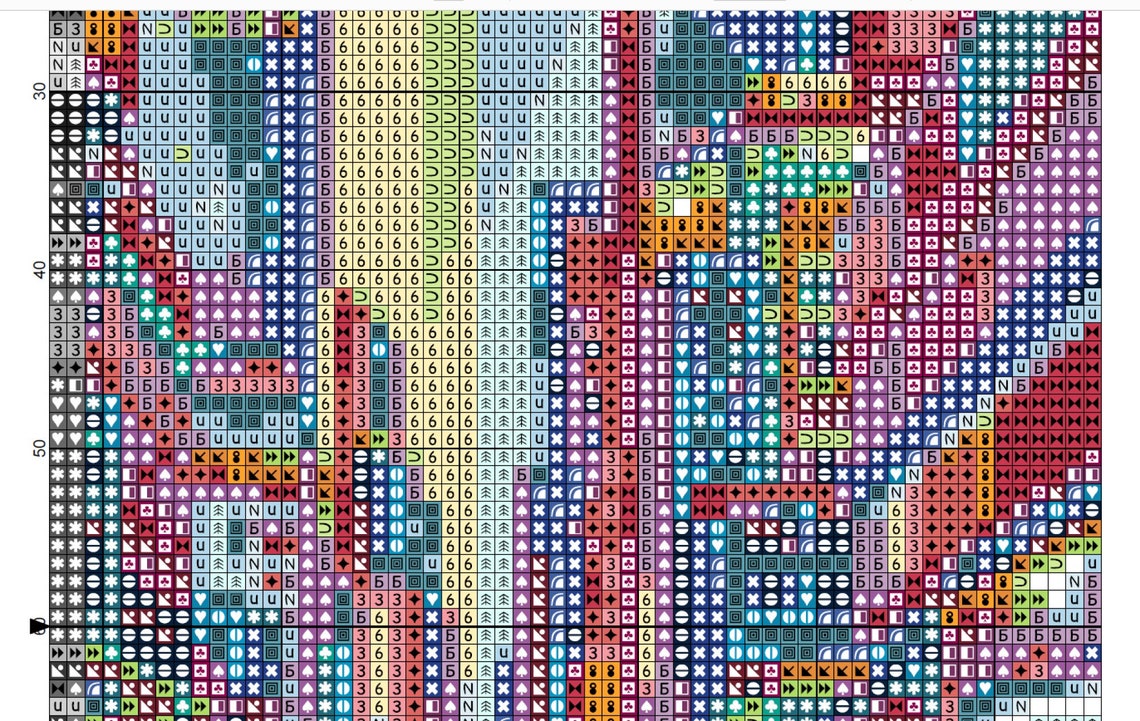 Modern Cross Stich, Cross Stitch Pattern, Pdf Cross Stitch, Colorful ...