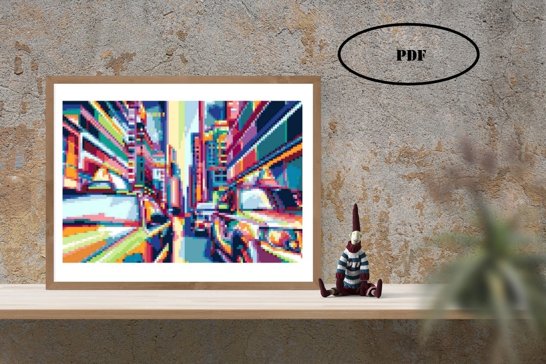 Modern Cross Stich, Cross Stitch Pattern, Pdf Cross Stitch, Colorful ...