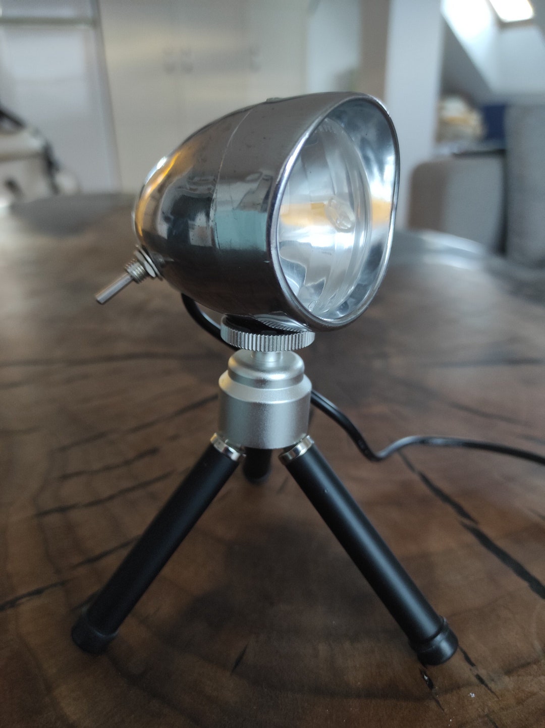 Industrial Old Bicycle Headlight Table Lamp Vintage Motorcycle ...