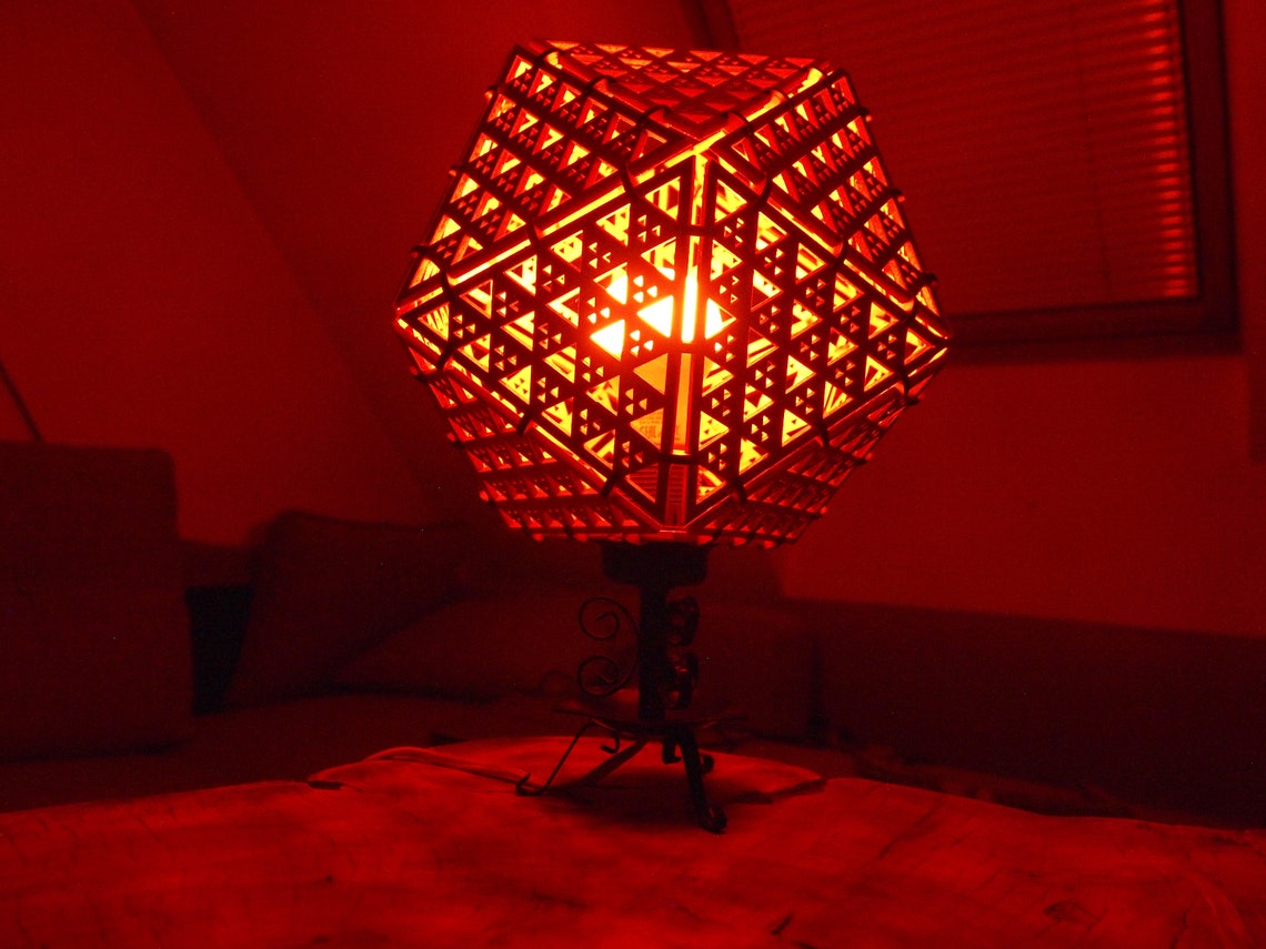 Wooden Smart LED Lamp Sacred Geometry midnight Triangle - Etsy