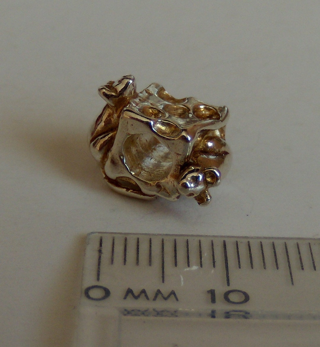 SILVER CHARM Bead Little Mice on Cheese Handmade Pure Sterling Solid ...