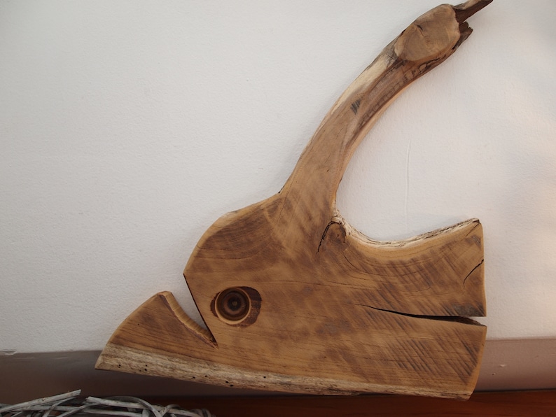 Wooden Phoenix Fish Statue From Driftwood Unique Handmade - Etsy