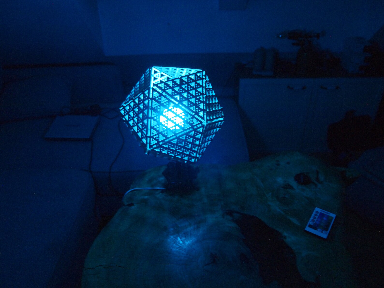 Wooden Smart LED Lamp Sacred Geometry midnight Triangle - Etsy