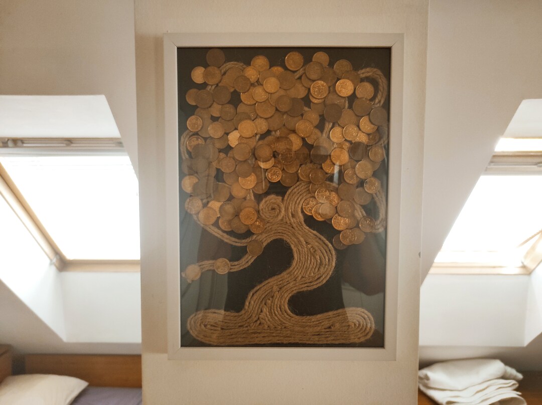 Decorative Painting Gold Money Tree of Wishes in Frame, Picture Money ...