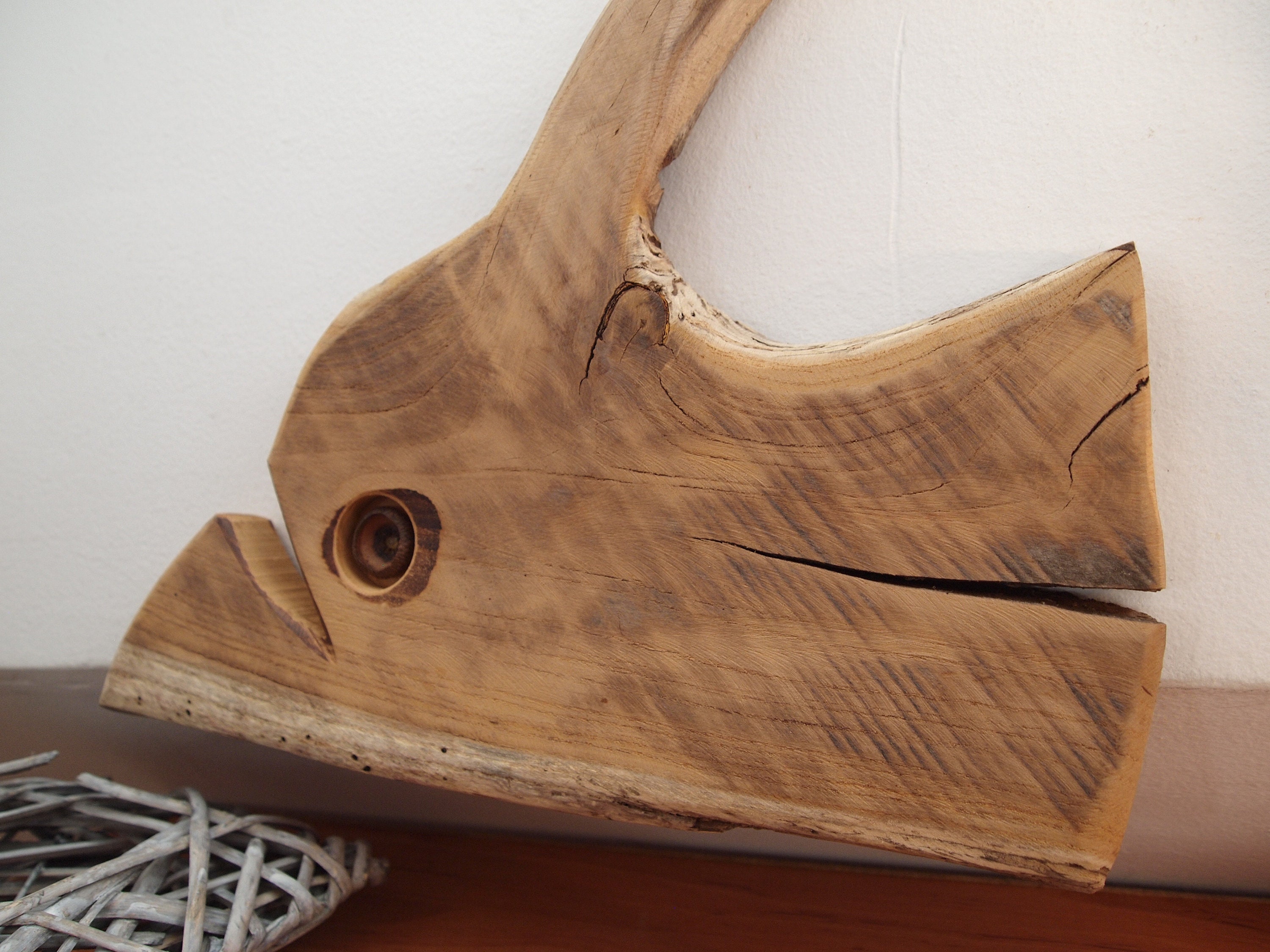 Wooden Phoenix Fish Statue From Driftwood Unique Handmade Driftwood ...