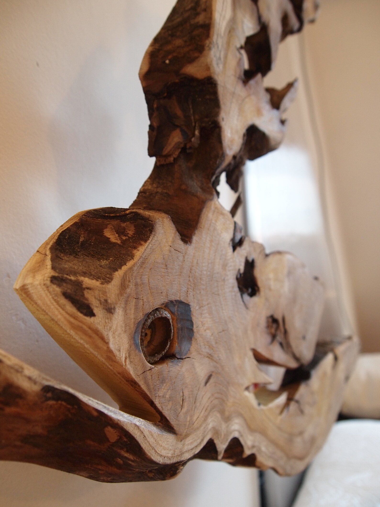 Unique Handmade Wood Sculpture Decoration Wall Art - Wooden Lurid Fish ...