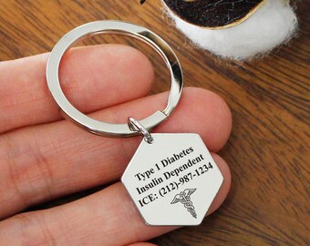 Diabetes Alert Keychain - Etsy