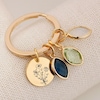 Custom Birth Flower Keyring for Women, Personalized Name Keychain With ...
