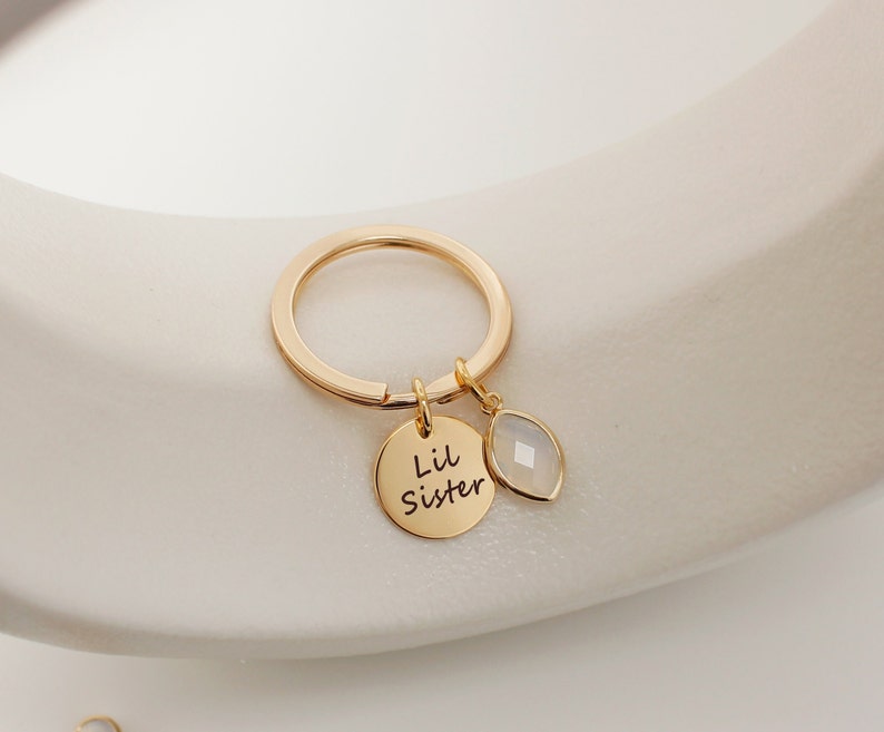 Sister Keychain With Birthstone - Keychain for Sister - Sister Gifts ...