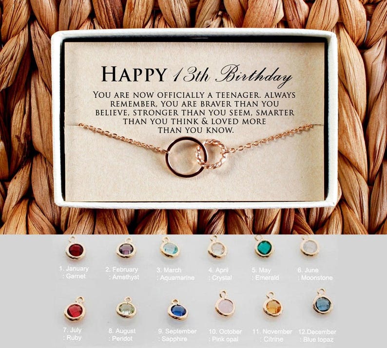 13.Geburtstags-Mädchen-Geschenk, glücklicher 13.Geburtstag-Armband ...