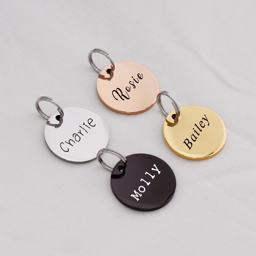 Engraved Pets ID Tag for Dogs and Cats, Dog Collar Tag Charm With Name ...