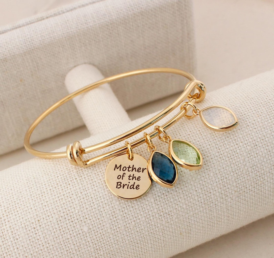 Mother of the Bride Bracelet With Birthstones, Mother of the Bride Gift ...