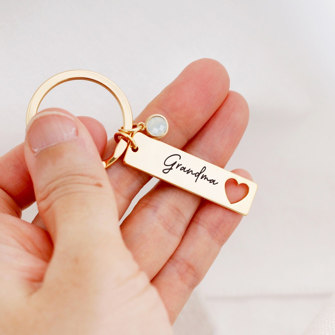 Grandma Keychain With Birthstone Keychain for Grandma Birthday Gift ...
