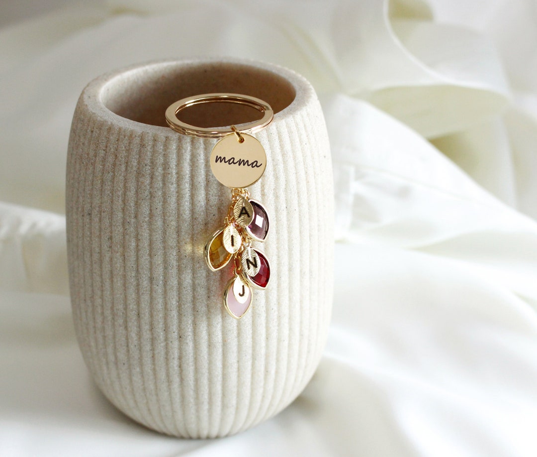 Mama Keychain Personalized Birthstone Keychain Mothers Day Gift Mother ...