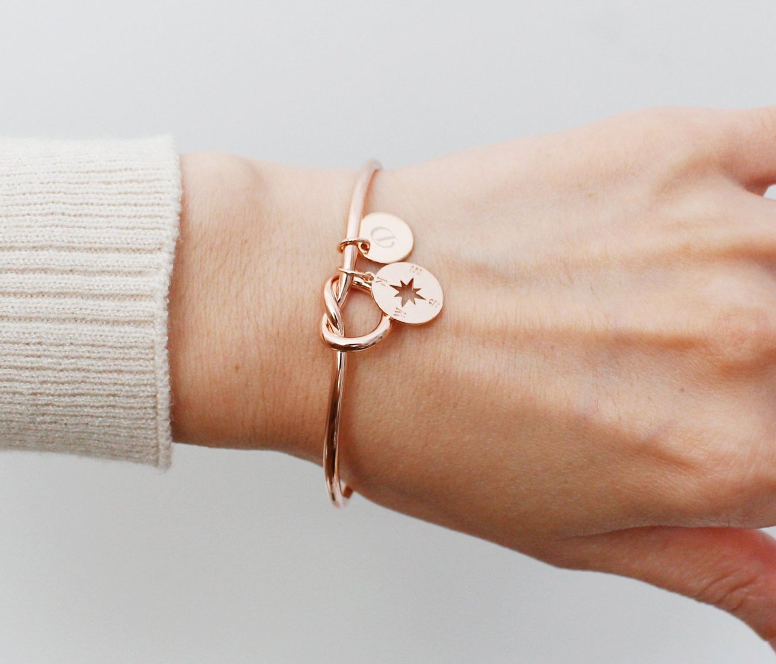 Personalized Compass Bracelet Tie the Knot Compass Bracelet - Etsy