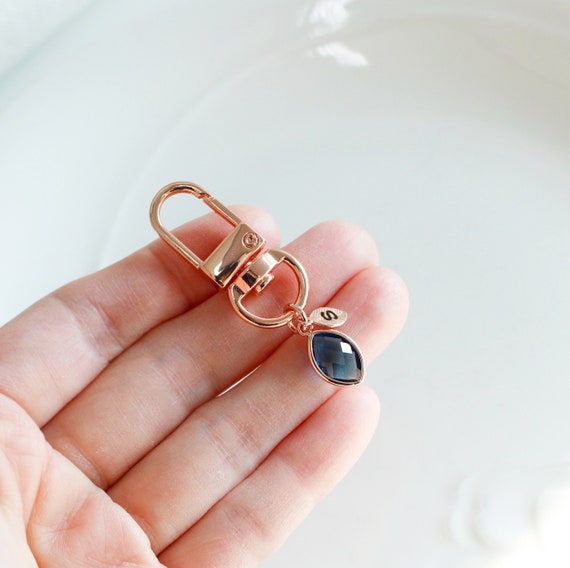 Keychain Keychain Personalized Birthstone Keychain Custom - Etsy
