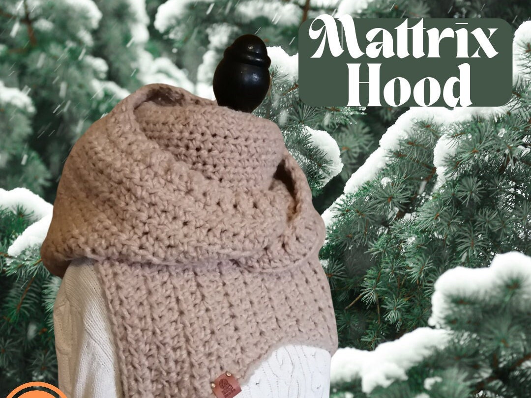 Matrixx Hood, Crochet Hooded Cowl, Crochet Hood, Hooded Cowl, Oversized ...
