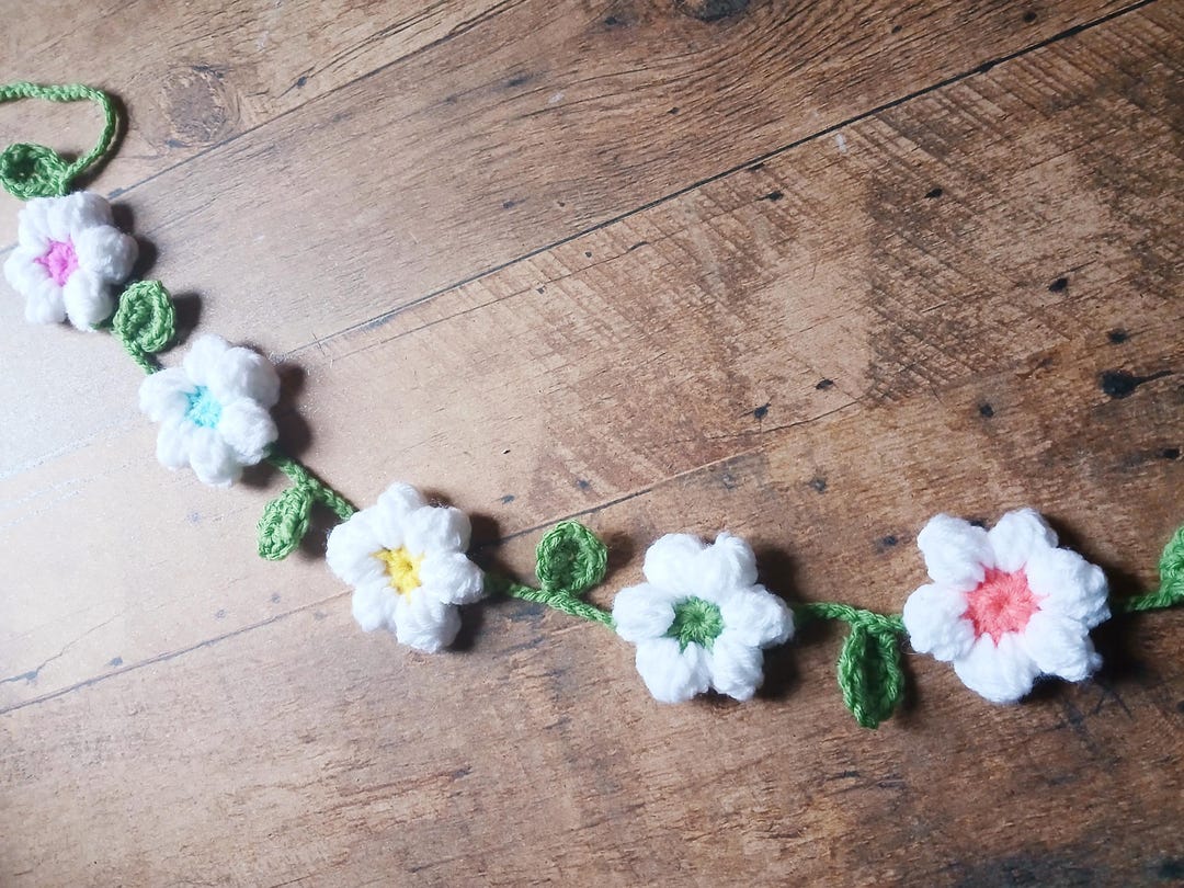 Daisy Garland, Spring Flower Garland, Puff Flower Garland, Spring Decor ...