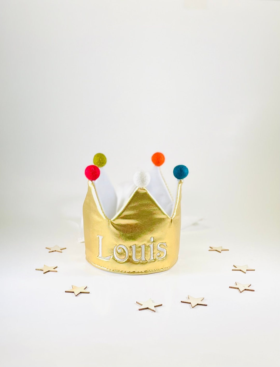 Couronne danniversaire dor Couronne personnalisée 1er anniversaire Nom ...