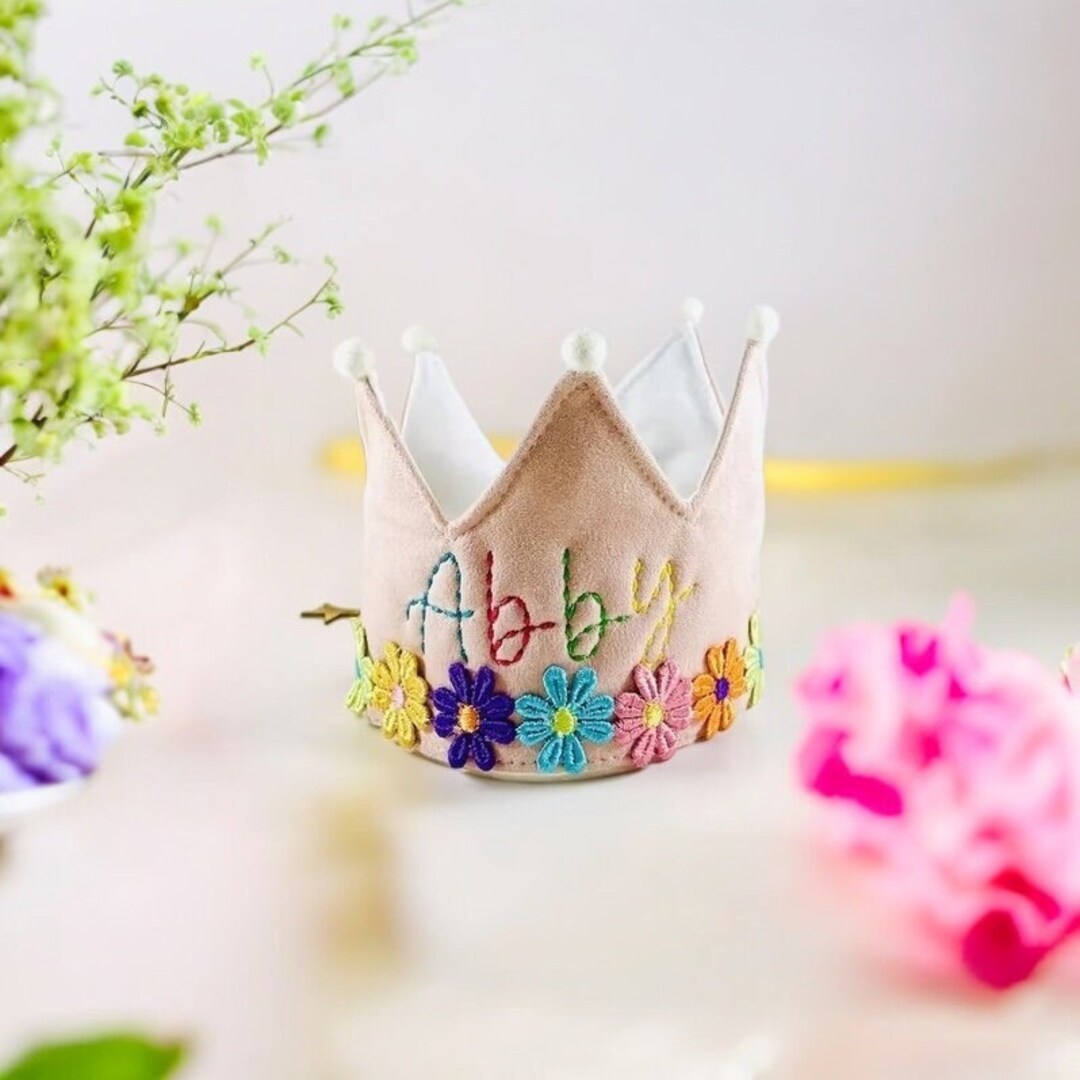 Pink Personalized Crown Custom Name Crown Girl Birthday Crown Kids ...